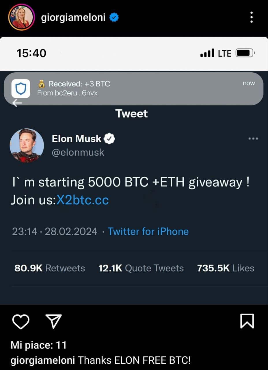 Le profil Instagram de Giorgia Meloni a été piraté : voici ce qui s'est ...